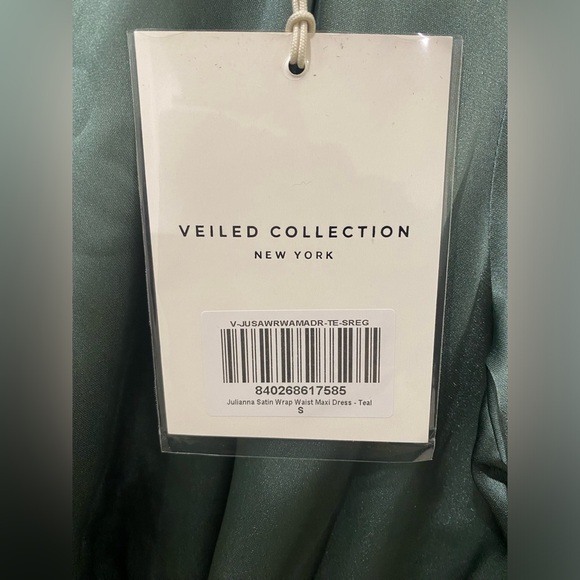 Dresses | Veiled Collection Unused Blue Satin Long Sleeve Maxi Dress ...